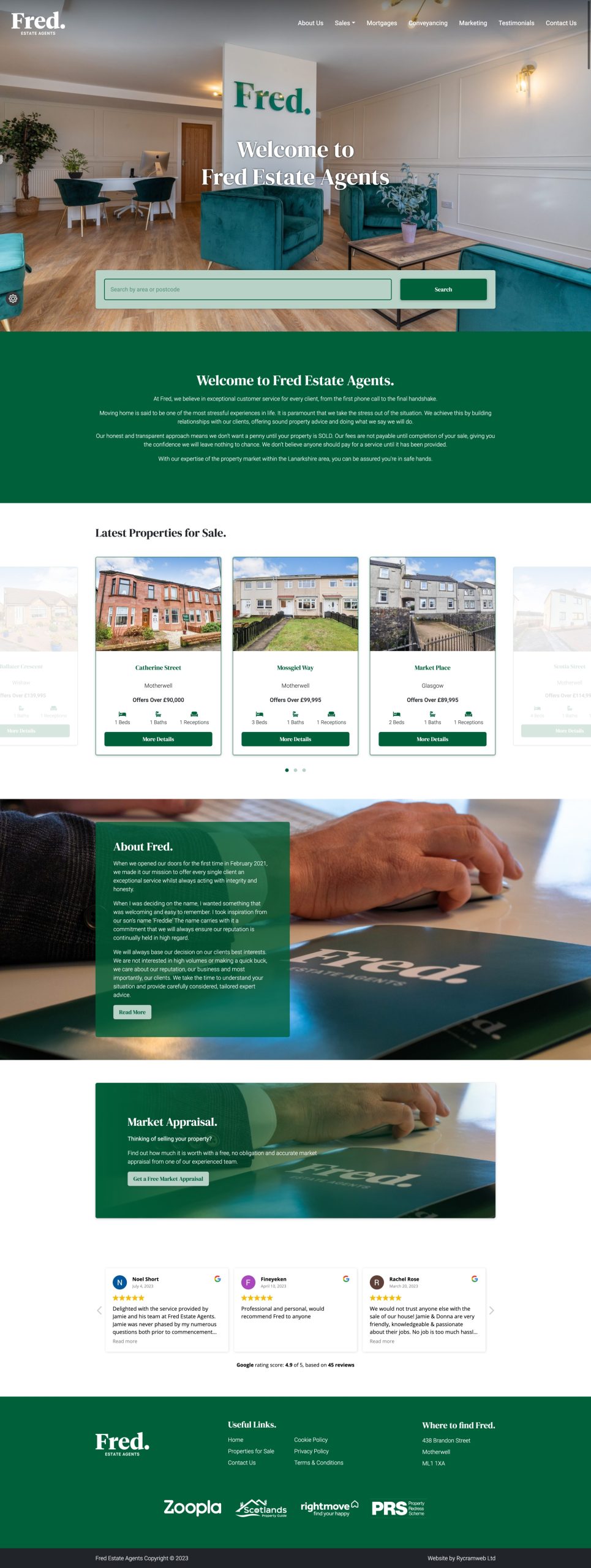 Fred Estate Agents | Website Development By Rycramweb